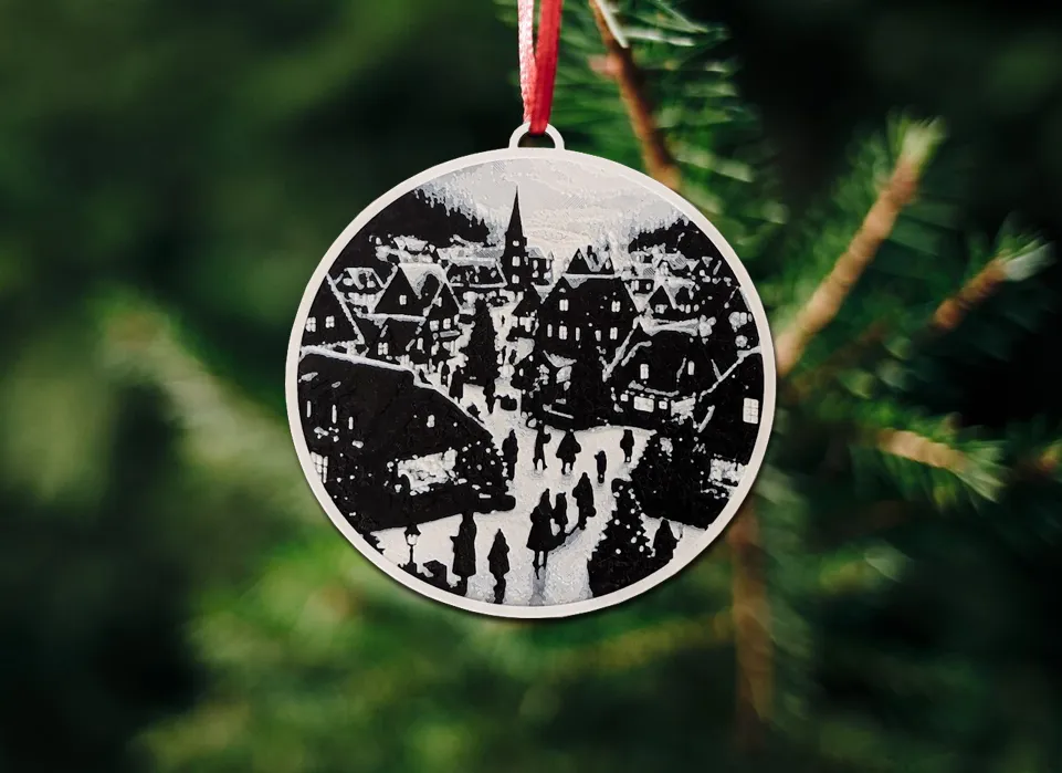 Christmas Village Ornament by Alexis_ - MakerWorld