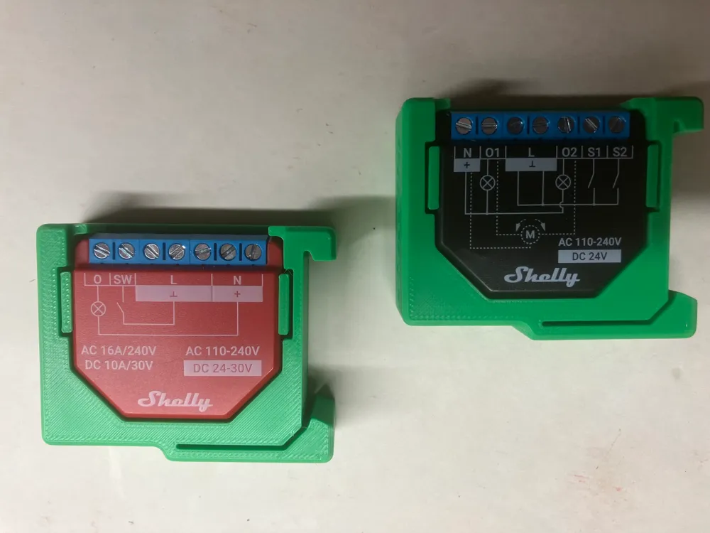 v2 optimierte Shelly Plus DIN-Schienenmontage mit Auswurfwerkzeug ...