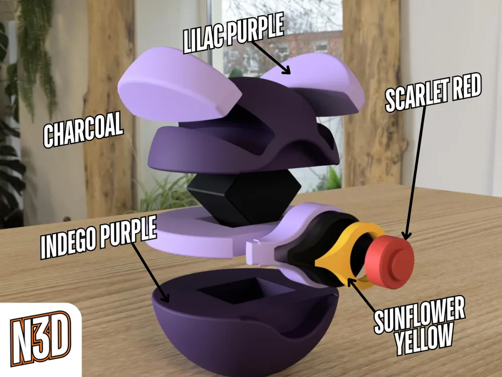 Clone Ball (Mewtwo Ball) by N3D MakerWorld: Download Free 3D Models