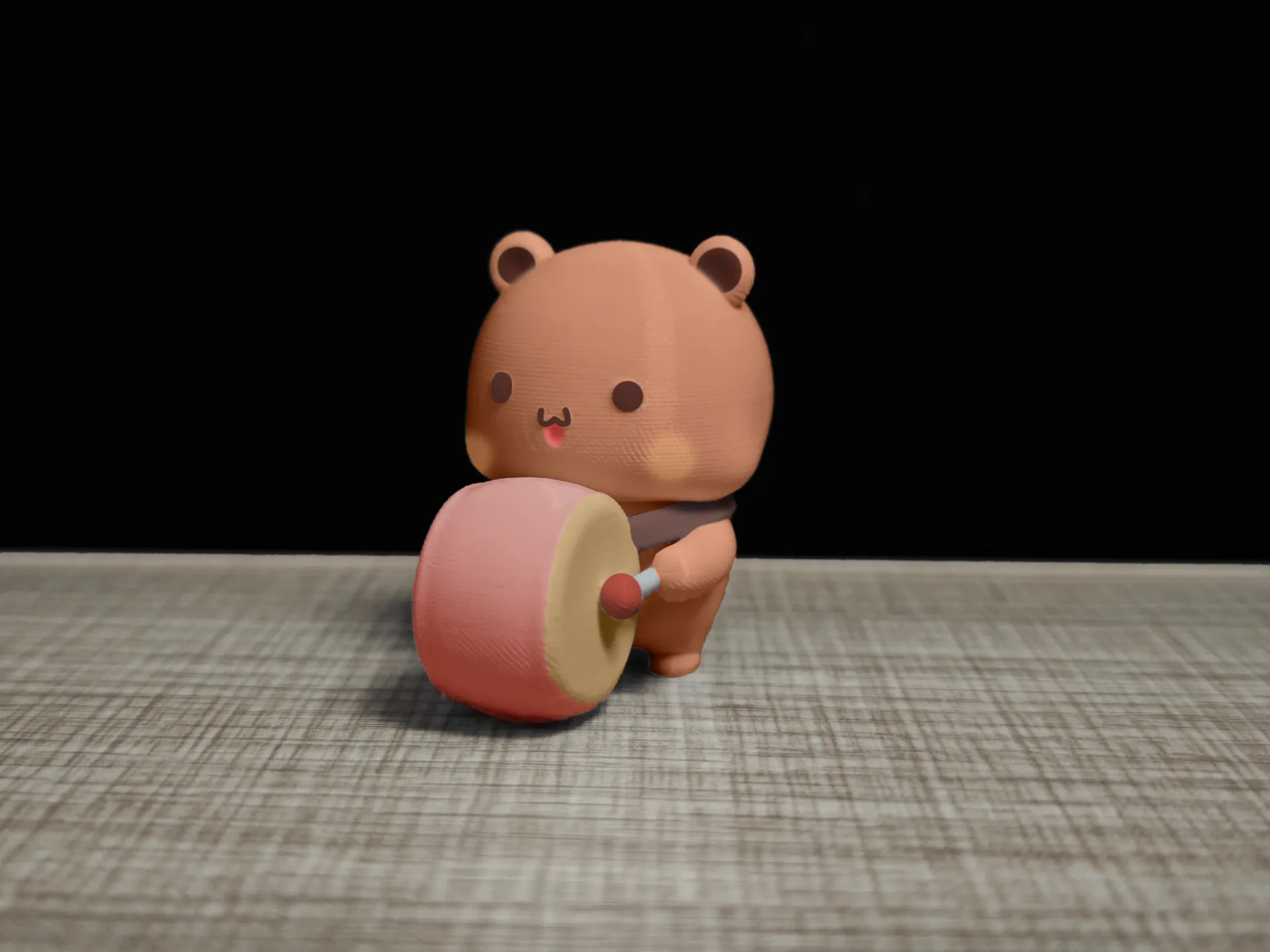 Couple Bear Drumming Series-Standing Bubbu (Couple Bear-stand_drum_bubu) by J.Z.D. - MakerWorld