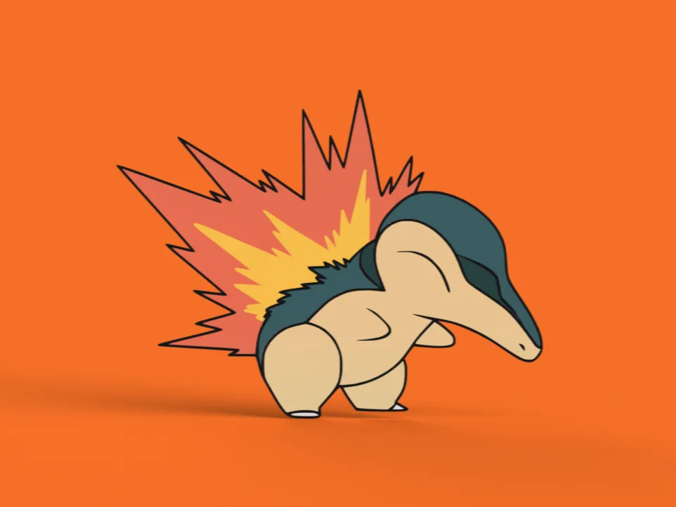 Cyndaquil Wall Art by Sitsero - MakerWorld