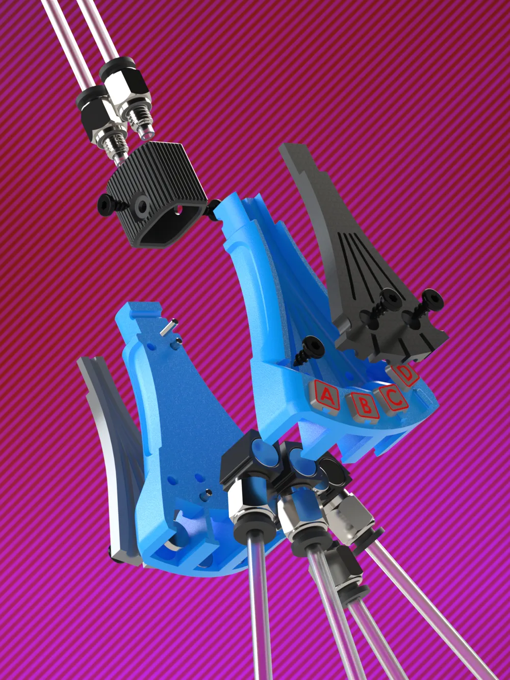 The „Four In Two“ PTFE Adapter - Free 3D Print Model - MakerWorld