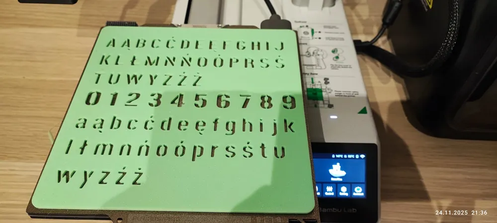 Polish Stencil Alphabet & Numbers - Free 3D Print Model - MakerWorld