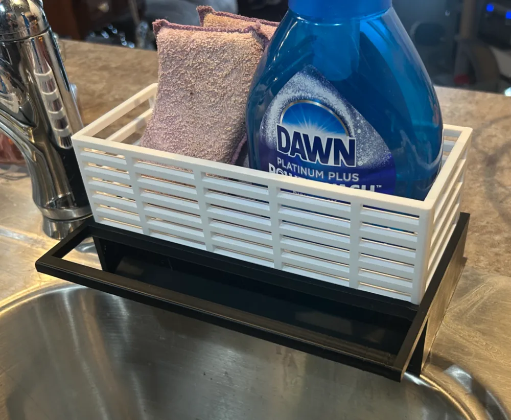 Kitchen Sink Organizer - Caddy- Rack and Basket by Birdstopher MakerWorld: Download Free 3D Models