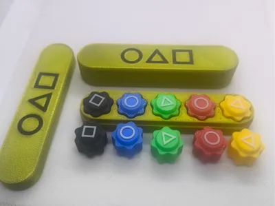 Squid Game Gonggi + Case box Golden by user_660570892 - MakerWorld