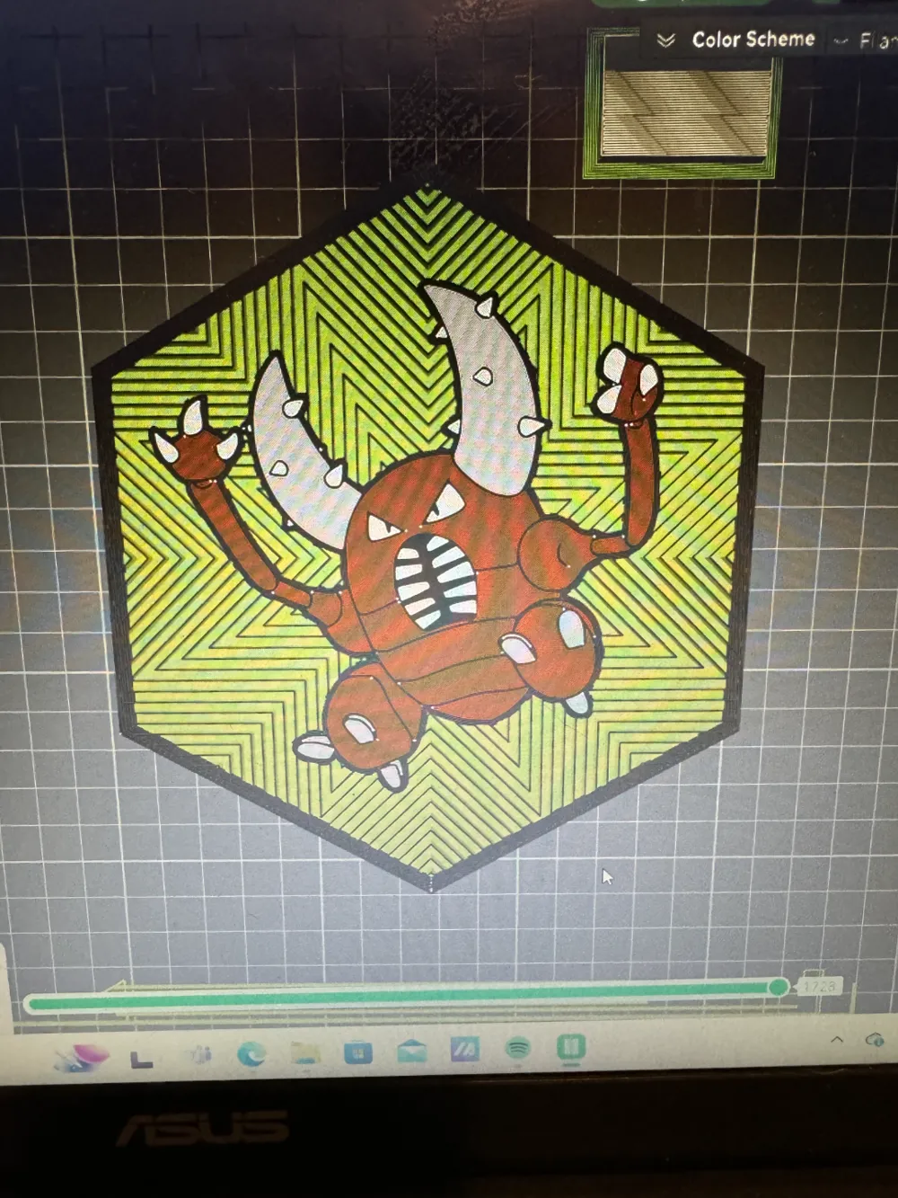 #127 Pinsir Hex Wall Art by Laced Up Prints - MakerWorld