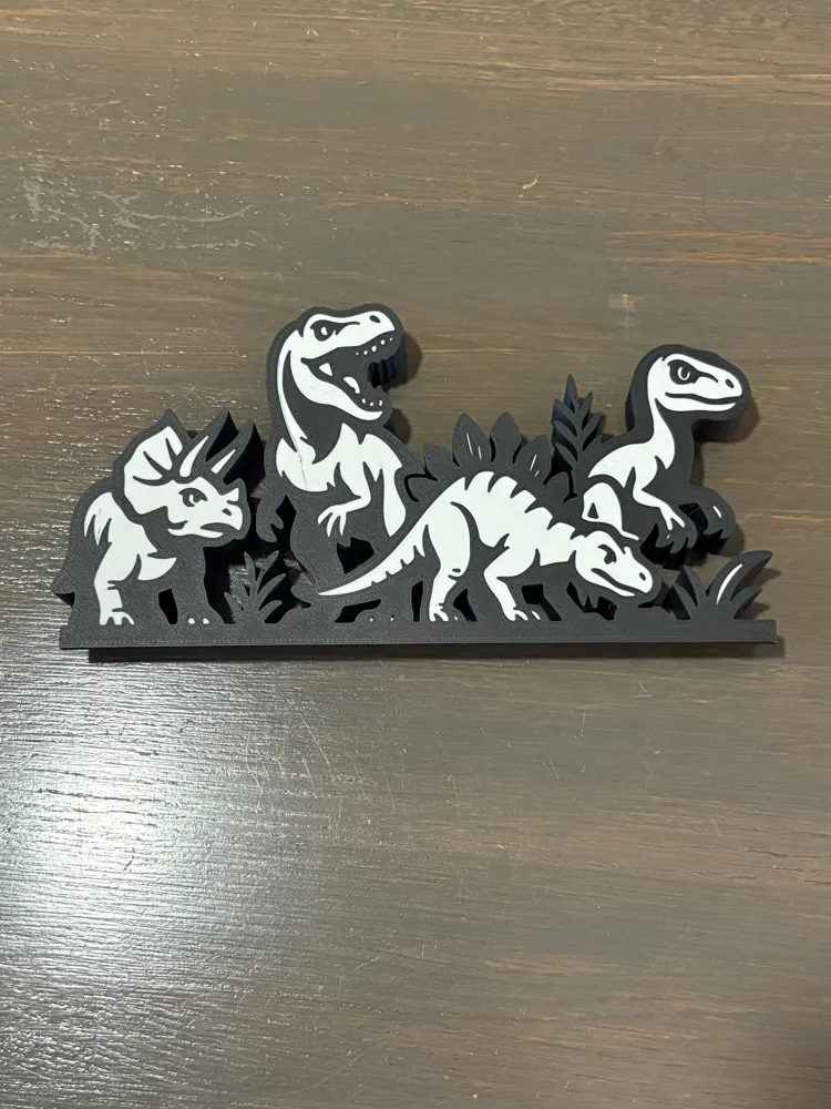 Dino Scene Door Topper - Free 3D Print Model - MakerWorld