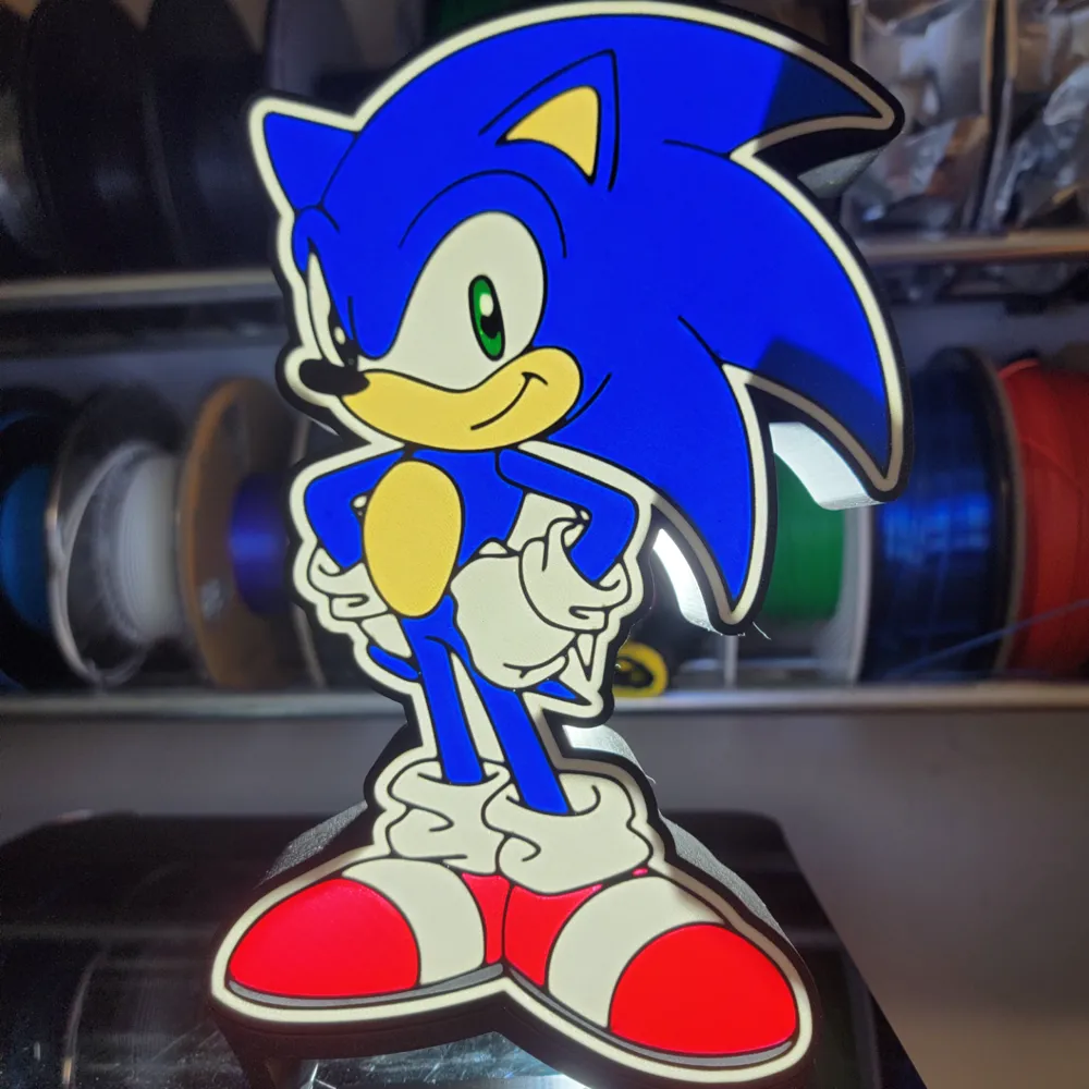 Sonic the Hedgehog USB LED Lightbox by joshua.makes - MakerWorld