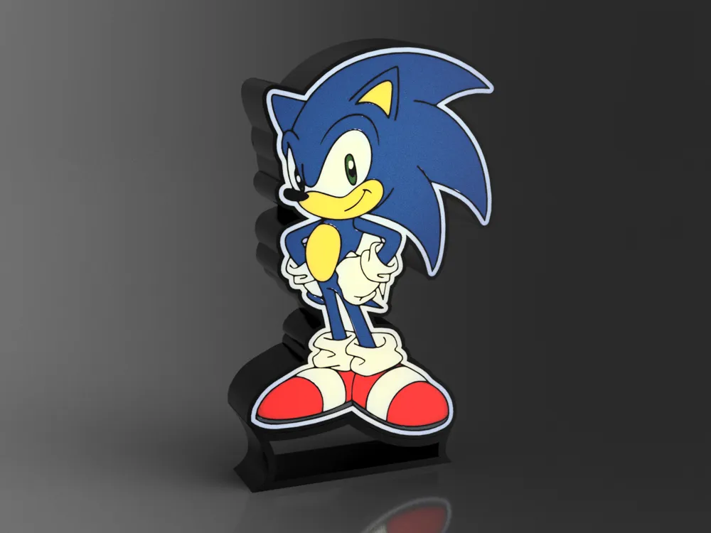 Sonic the Hedgehog USB LED Lightbox by joshua.makes - MakerWorld