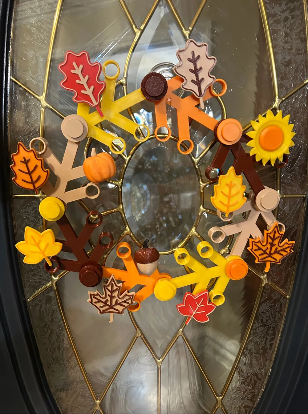 Fall Brick Wreath - Free 3D Print Model - MakerWorld