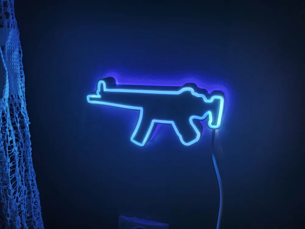 Call of Duty Zombies MP5 Wall gun lightbox - Free 3D Print Model ...