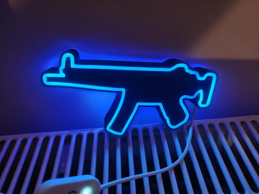 Call of Duty Zombies MP5 Wall gun lightbox by Infill3D MakerWorld ...