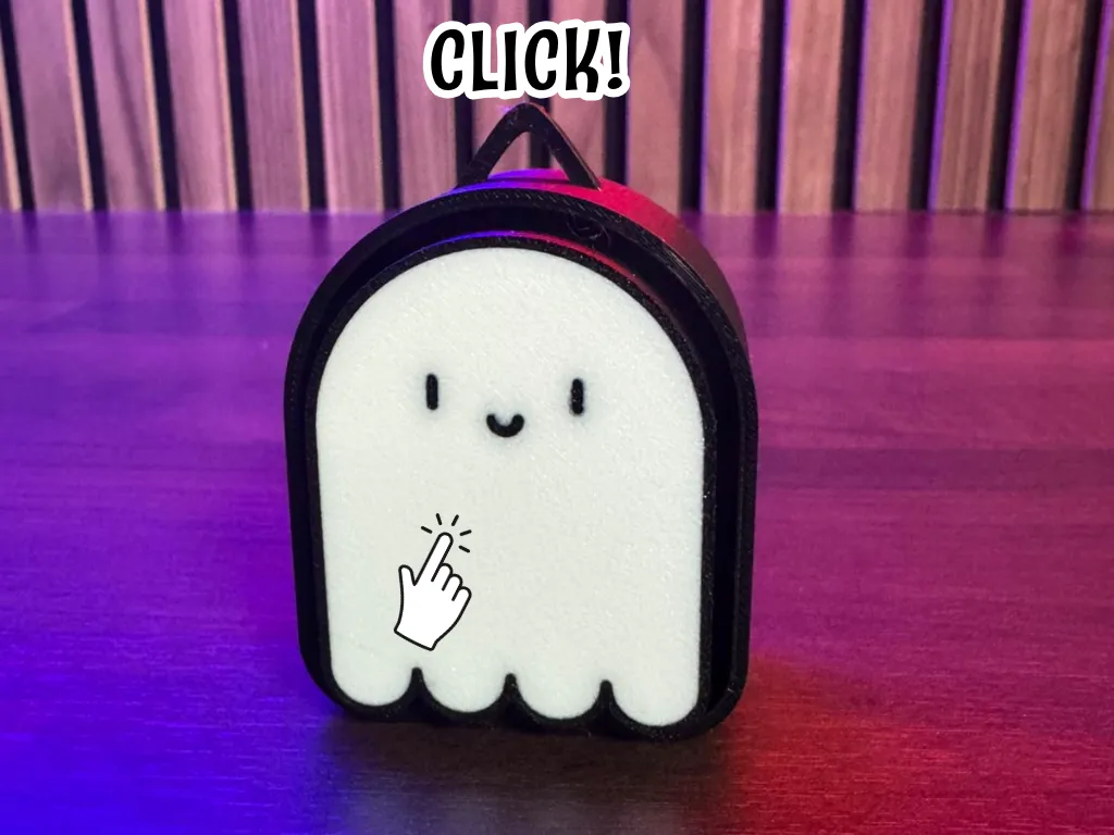 Cute Ghost Fidget Clicker - Satisfying - Free 3D Print Model - MakerWorld