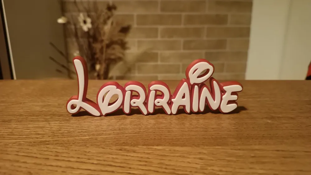 Lorraine Name Disney Font - Free 3D Print Model - MakerWorld