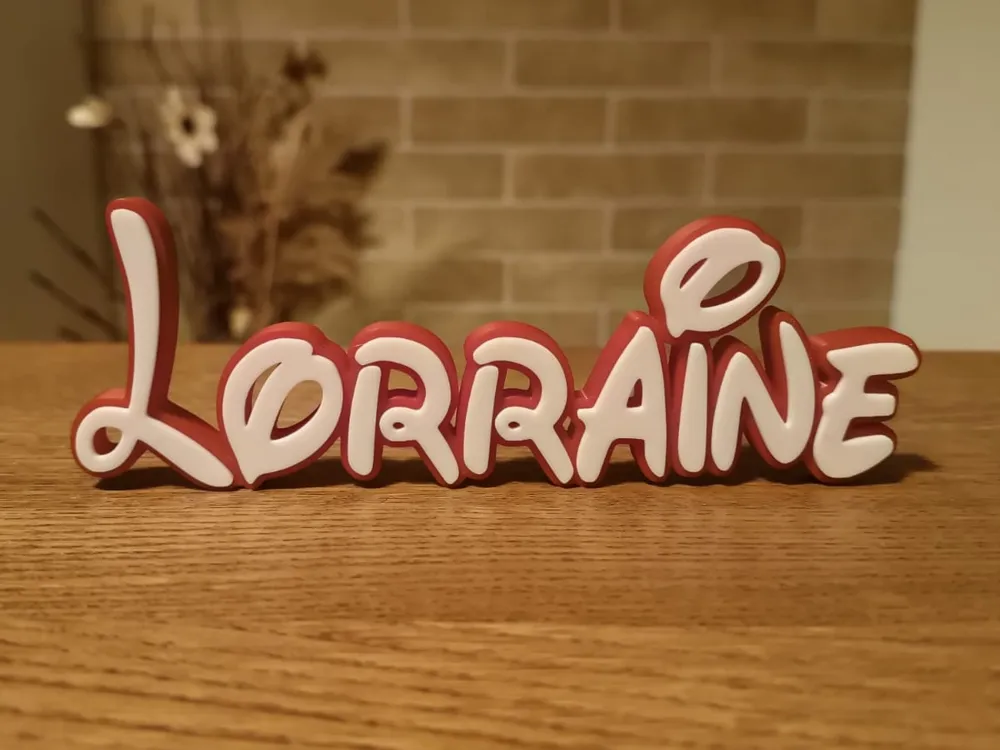 Lorraine Name Disney Font - Free 3D Print Model - MakerWorld