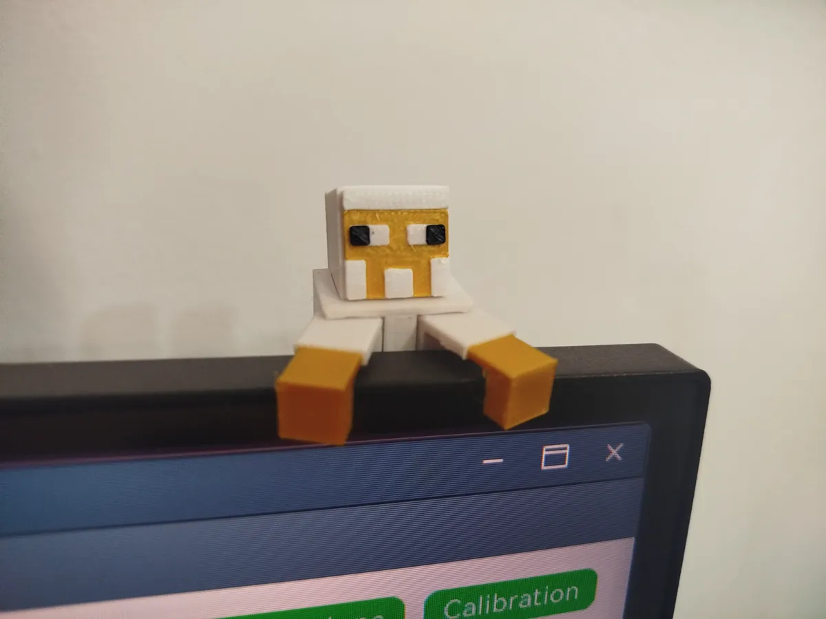 Minecraft Sheep Monitor Buddy (curved monitor) - Free 3D Print Model ...