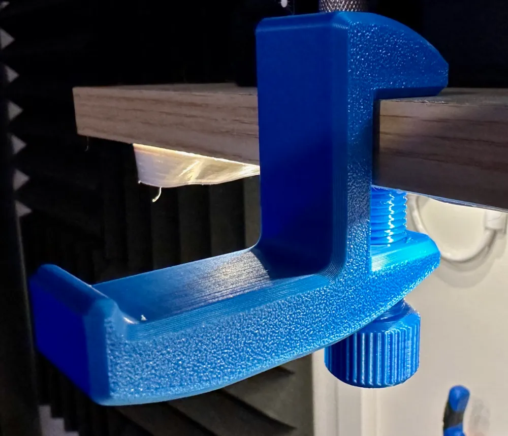 Desk Clamp with Hook. Long version Remixed by user_1702986027 - MakerWorld