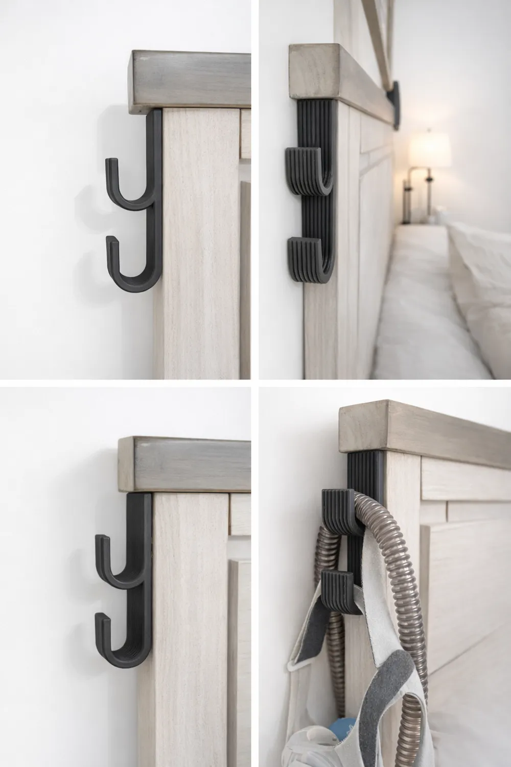 Aesthetic Double CPAP Hose & Mask Bedside Hook - Free 3D Print Model ...