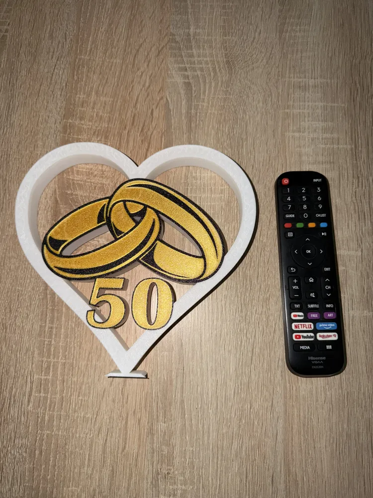 50th Wedding Anniversary (Color optimized shorter print time) - Free 3D ...