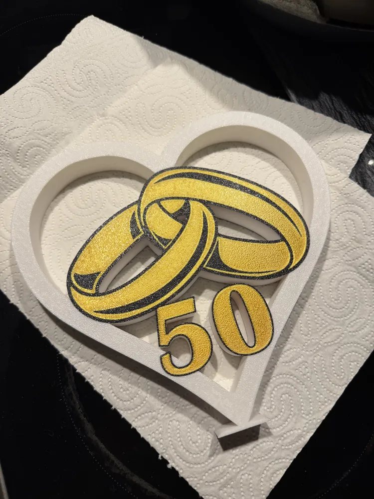 50e Anniversaire de mariage (Optimisé pour la couleur, temps d ...