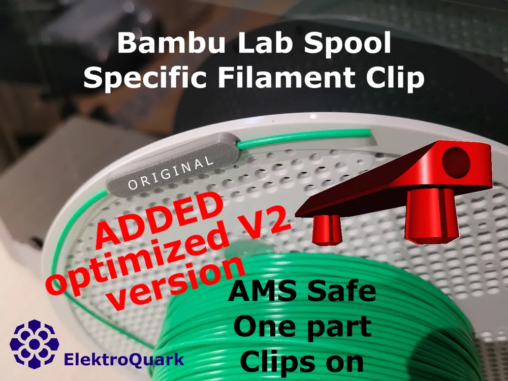 Bambu Lab spool clip by ElektroQuark MakerWorld: Download Free 3D Models