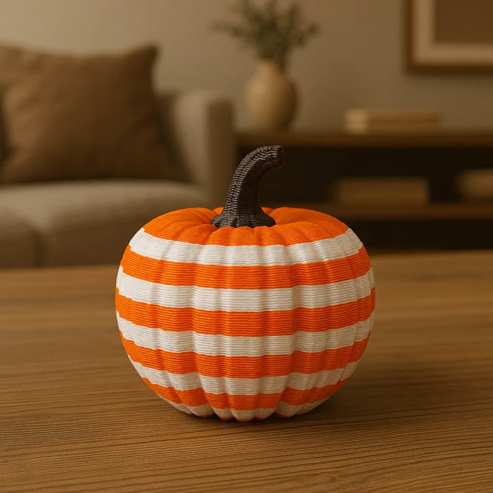 Fuzzy Striped Pumpkin by Wikydtron MakerWorld: Download Free 3D Models