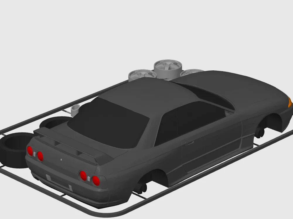 Nissan Skyline GTR R32 Kit Card (1:24 scale) - Free 3D Print Model ...