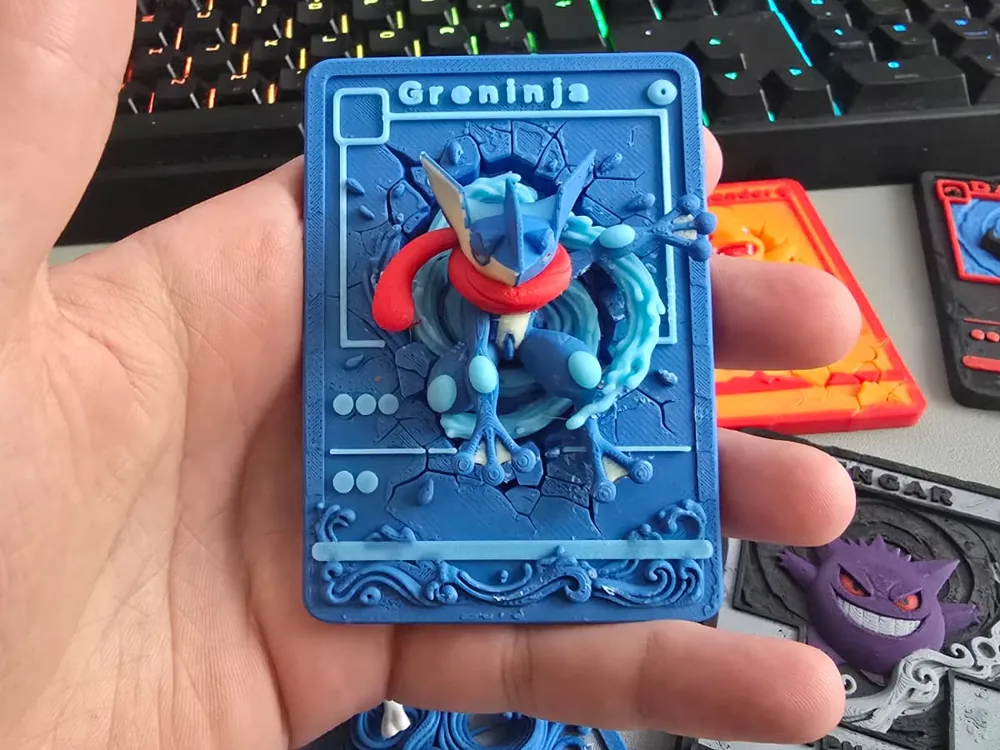 3D Greninja Pokemon TCG Collectible Card - Free 3D Print Model - MakerWorld