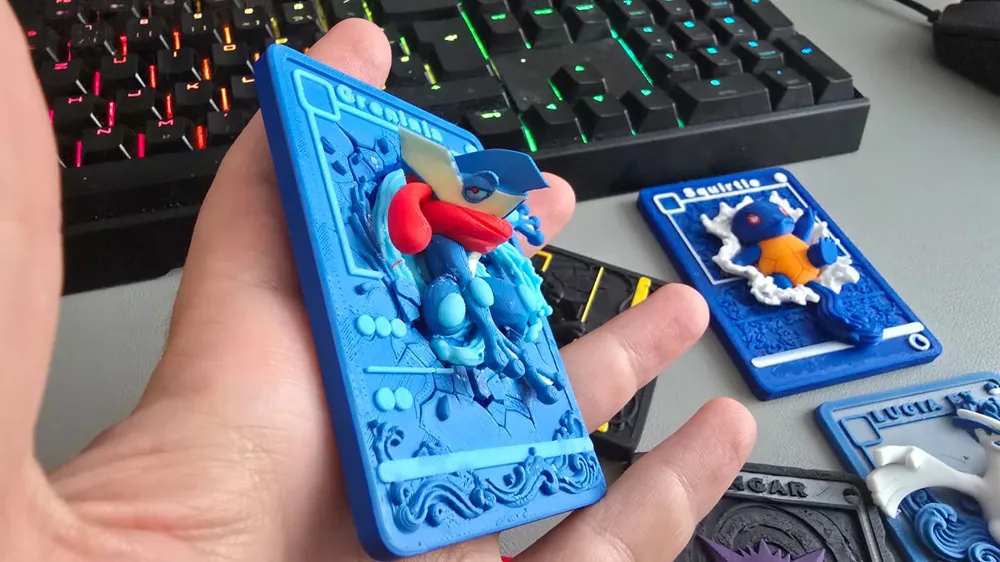 3D Greninja Pokemon TCG Collectible Card - Free 3D Print Model - MakerWorld
