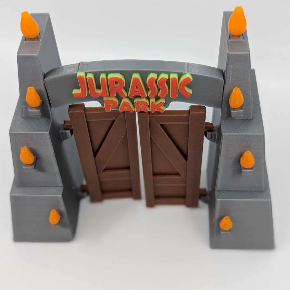 Jurassic Park Entrance Gate for Reptile Terrarium - Free 3D Print Model ...