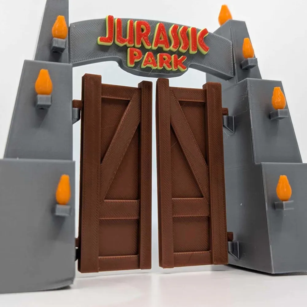 Jurassic Park Entrance Gate for Reptile Terrarium - Free 3D Print Model ...
