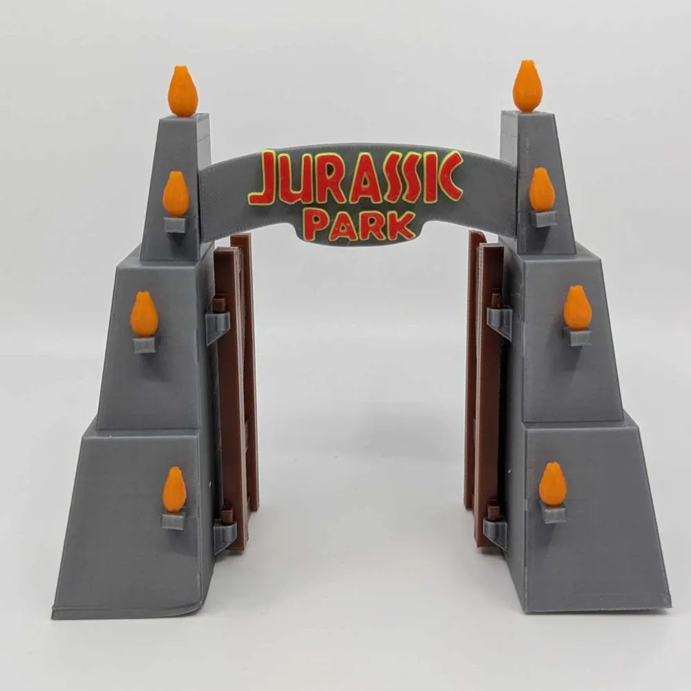 Jurassic Park Entrance Gate for Reptile Terrarium - Free 3D Print Model ...