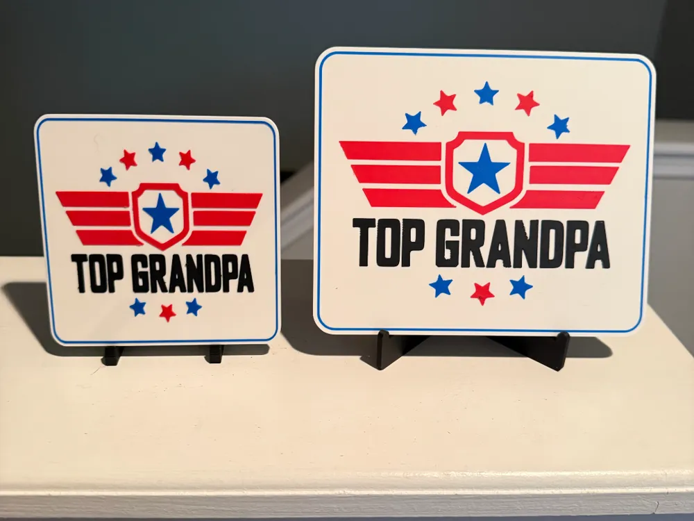 TOP GRANDPA SIGN AND COASTER - Free 3D Print Model - MakerWorld