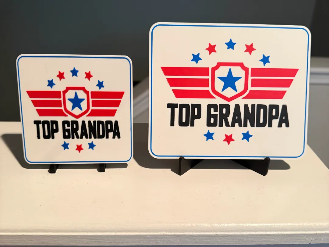TOP GRANDPA SIGN AND COASTER - Free 3D Print Model - MakerWorld