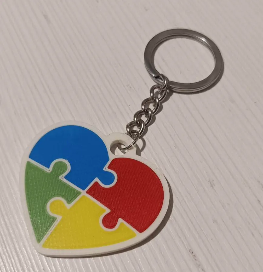 Autism Heart Keychain by Mancha Maker 3D - MakerWorld