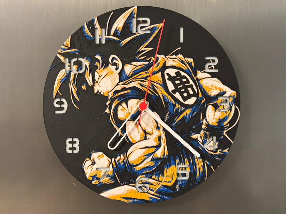 Wall/Desk Clock Son-Goku HueForge Remixed by cP3D MakerWorld: Download ...