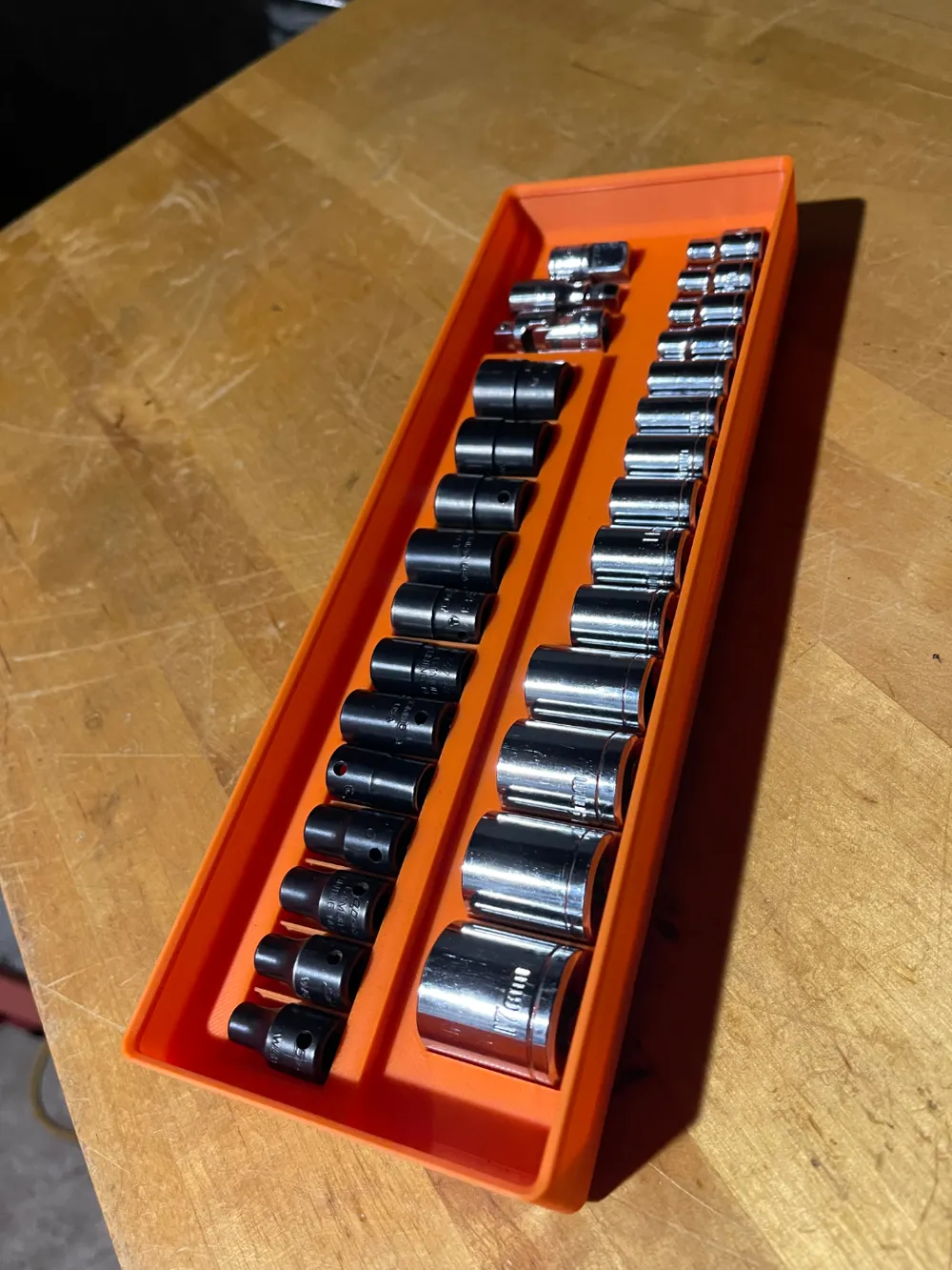 Gridfinity bin 2x6x4 SAE & Metric Sockets holder by Delta MakerWorld: Download Free 3D Models