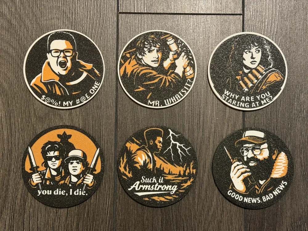 New Stranger Things Season 5 Coasters - Free 3D Print Model - MakerWorld