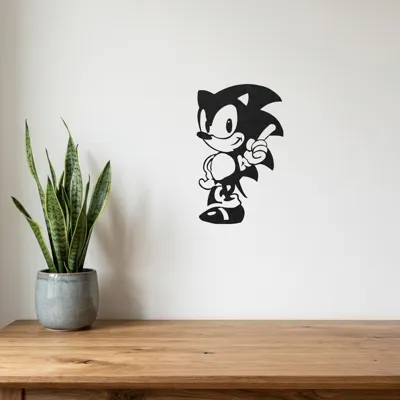 Wall art Sonic - Free 3D Print Model - MakerWorld