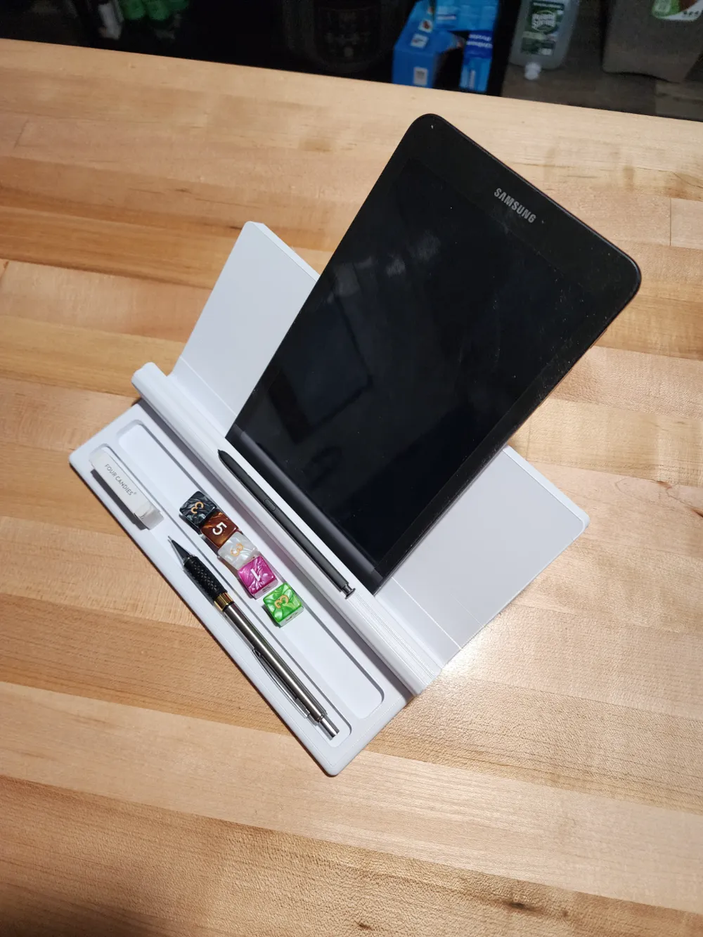 DND iPad / Tablet Stand with Integrated Dice and Stylus/Pen Tray by The ...