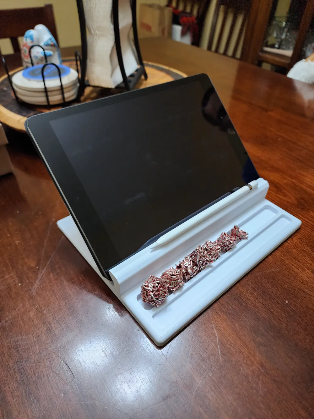 DND iPad / Tablet Stand with Integrated Dice and Stylus/Pen Tray by The ...