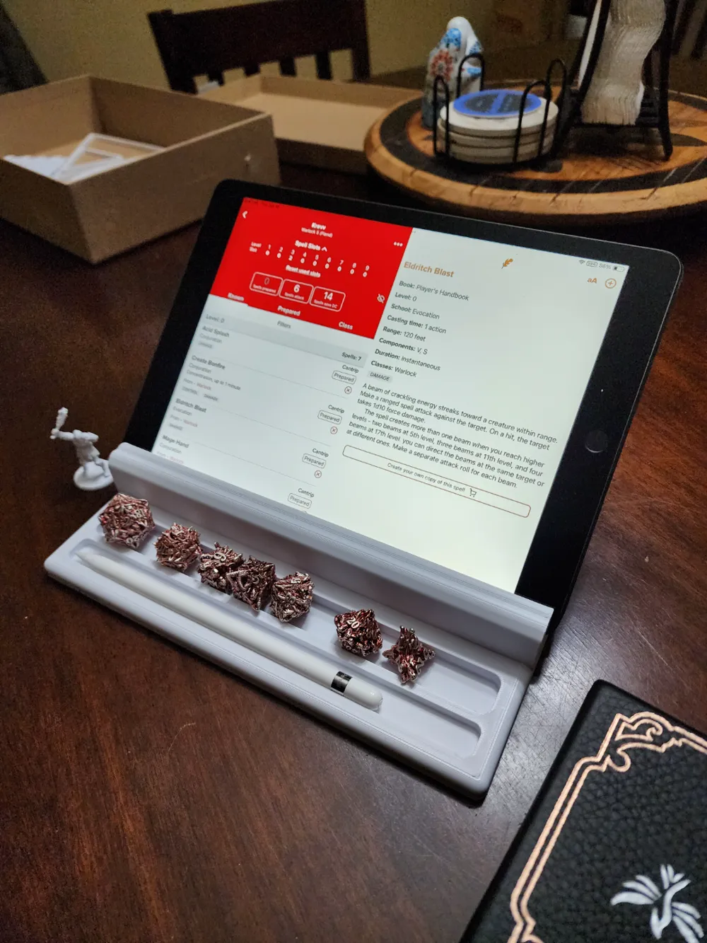 DND iPad / Tablet Stand with Integrated Dice and Stylus/Pen Tray by The ...