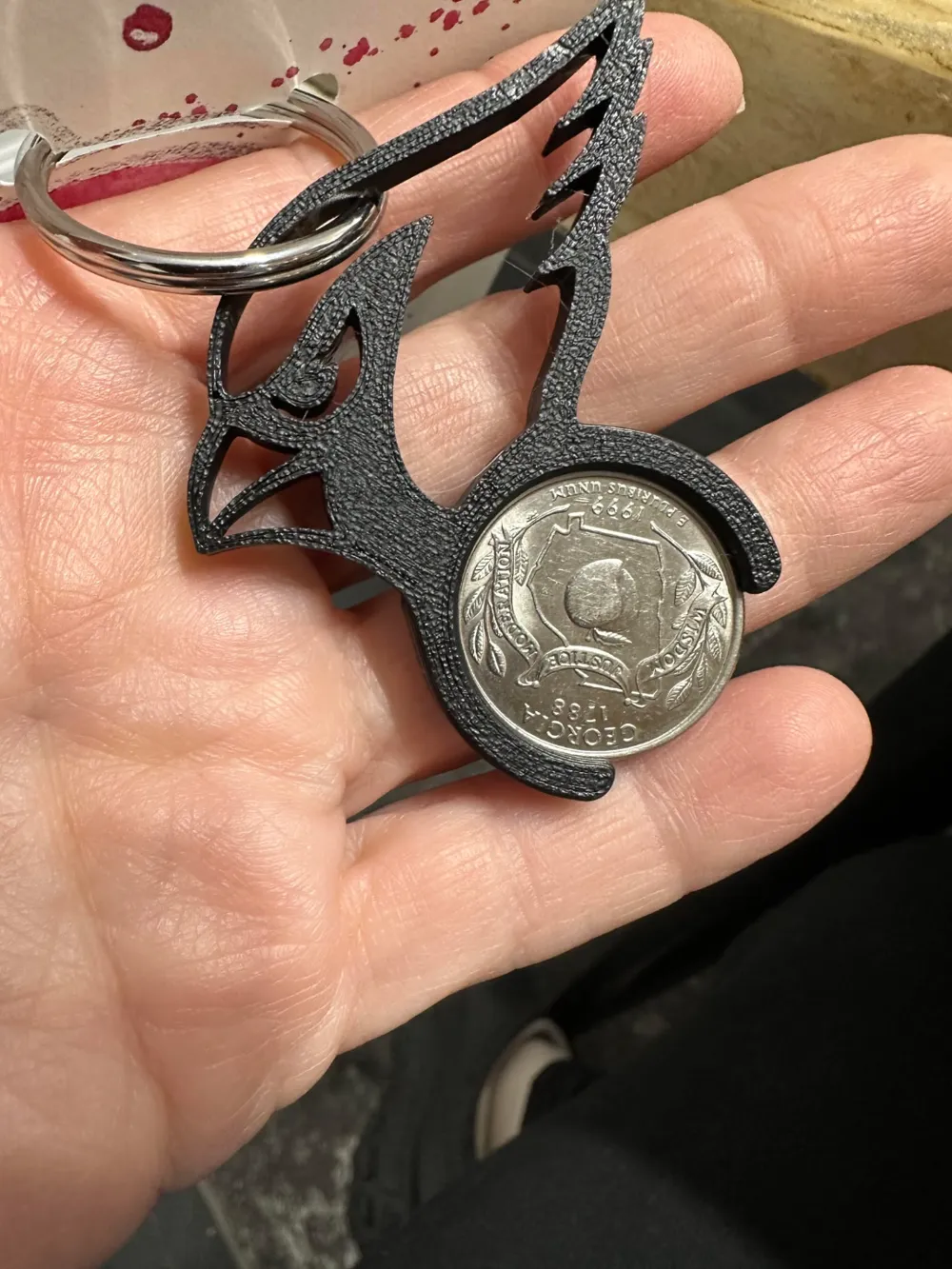 Cardinal Aldi quarter holder cardinals keychain by Artizmee - MakerWorld