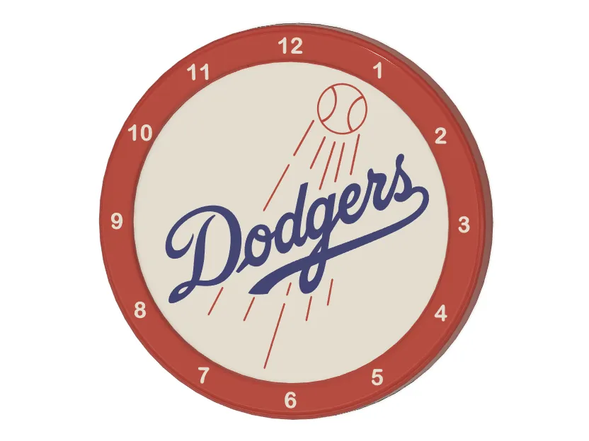 Los Angeles Dodgers Clock Face by MadMax3D MakerWorld: Download Free 3D ...