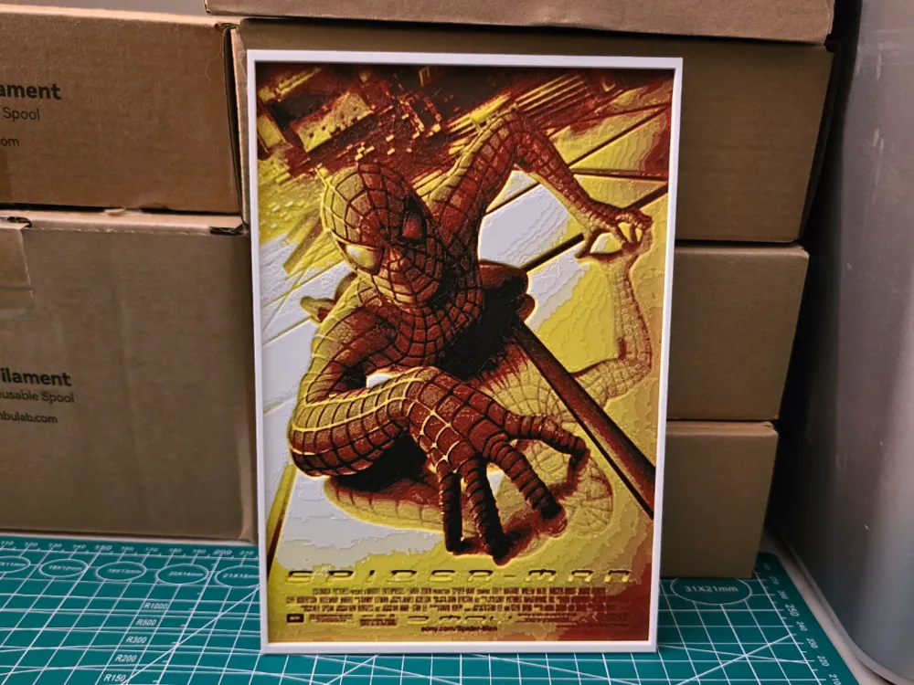 Spider-Man Movie Poster - Hueforge Art by Lumpy3D MakerWorld: Download ...
