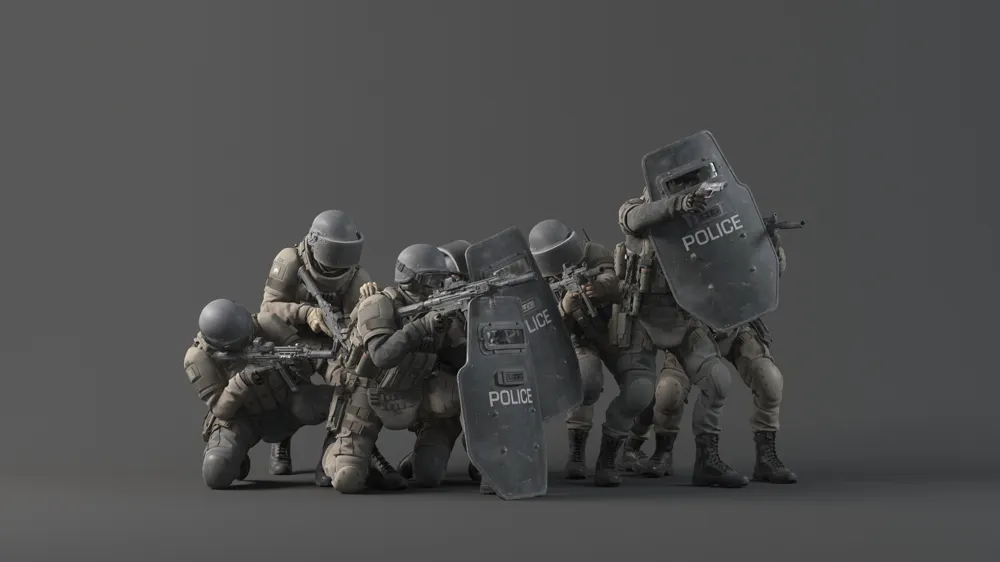 Special Forces Posable Figure Set Police Pose - Free 3D Print Model ...