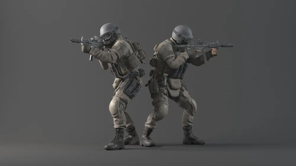 Special Forces Posable Figure Set Police Pose - Free 3D Print Model ...