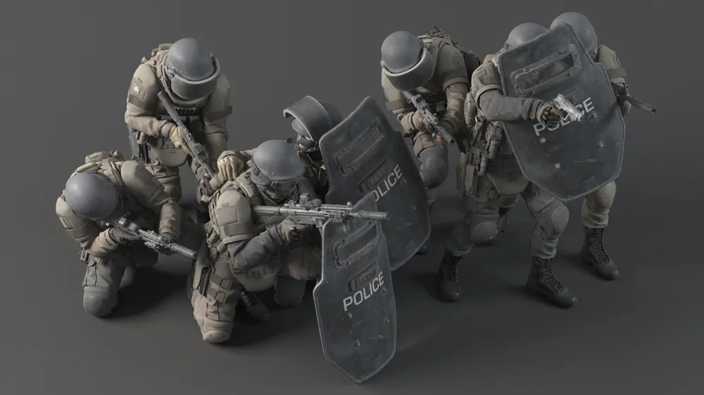 Special Forces Posable Figure Set Police Pose - Free 3D Print Model ...