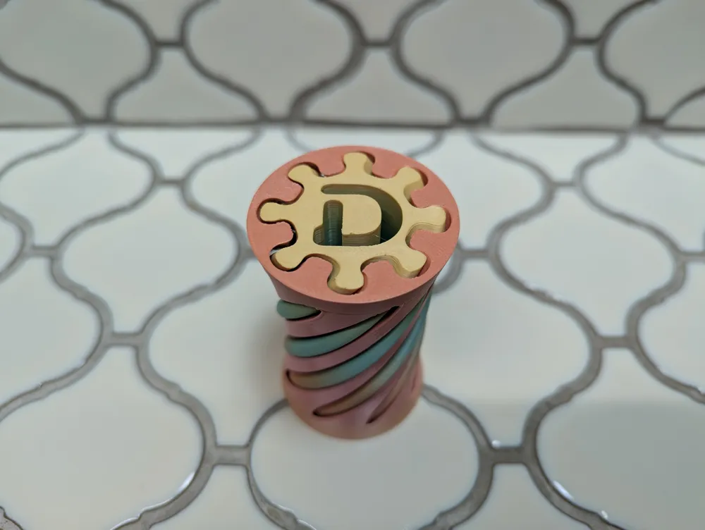 Spiral Vortex Fidget Letter D Passthrough Toy 180d by FPF Designs ...