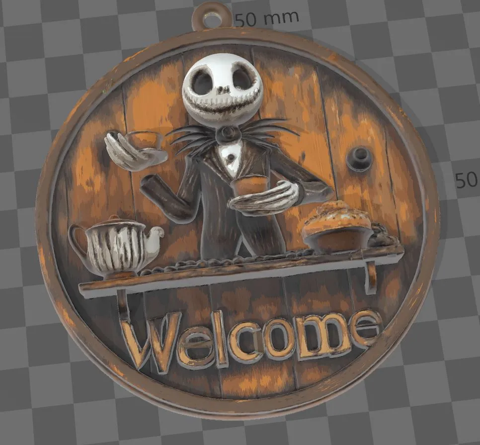 Jack Skellington Door Sign - Free 3D Print Model - MakerWorld